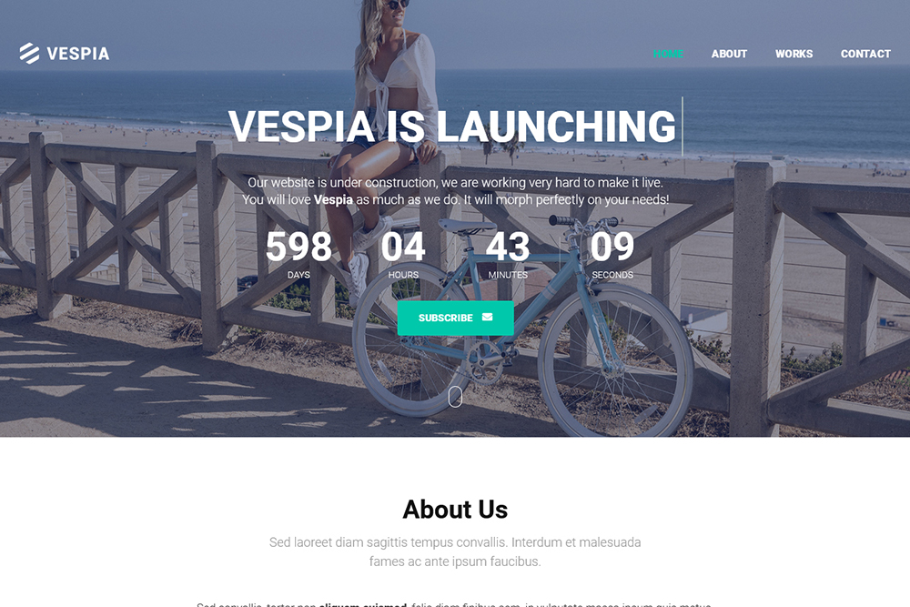 Vespia - Creative Coming Soon WordPress Plugin - AthenaStudio
